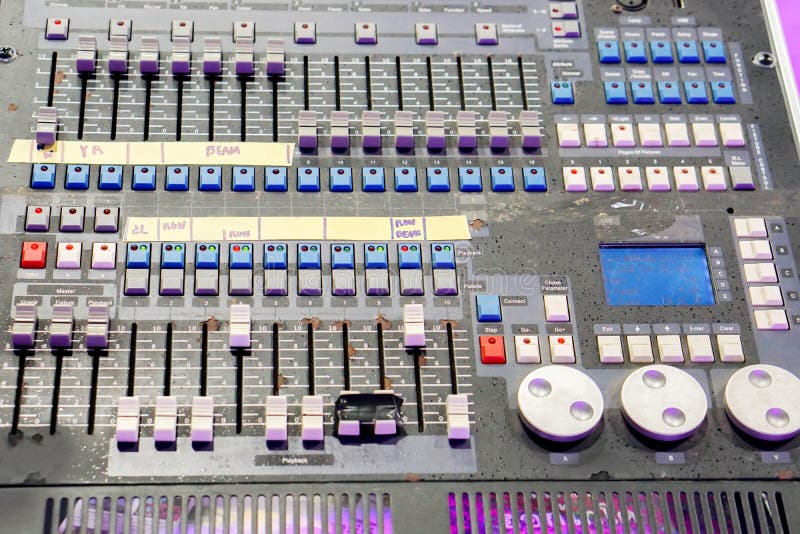Knobs with Button of Sound Music Mixer Control Panel Stock Photo ...