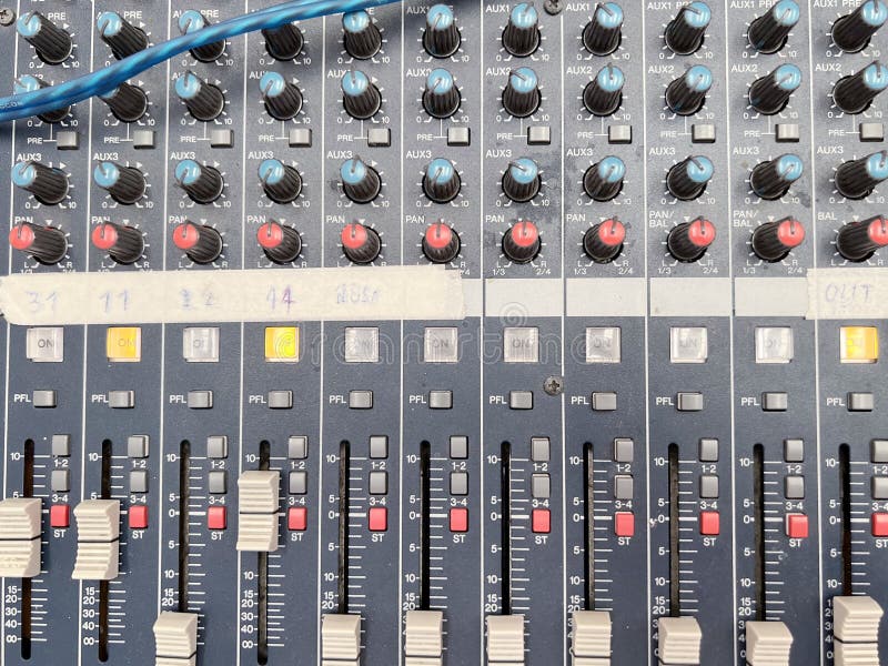 Top View of Knobs with Button of Sound Music Mixer Control Panel Stock ...