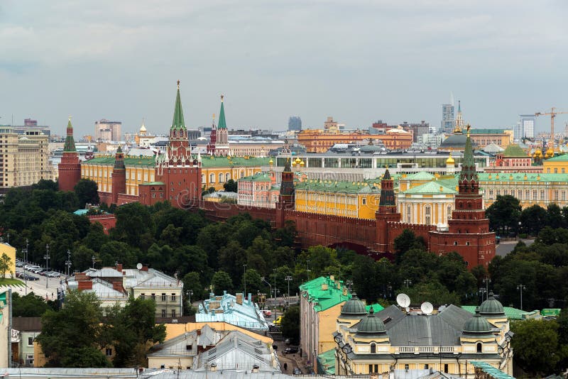 Top View of Kremlin of Moscow, Russia Stock Image - Image of brick ...