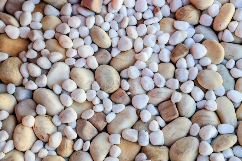 Top View of the Landscaping of Pebble Stones in the Garden Stock Image ...