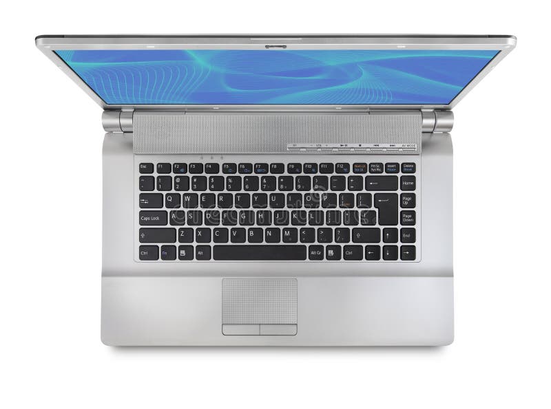 Top View of Modern Laptop with English Keyboard Stock Photo - Image of ...