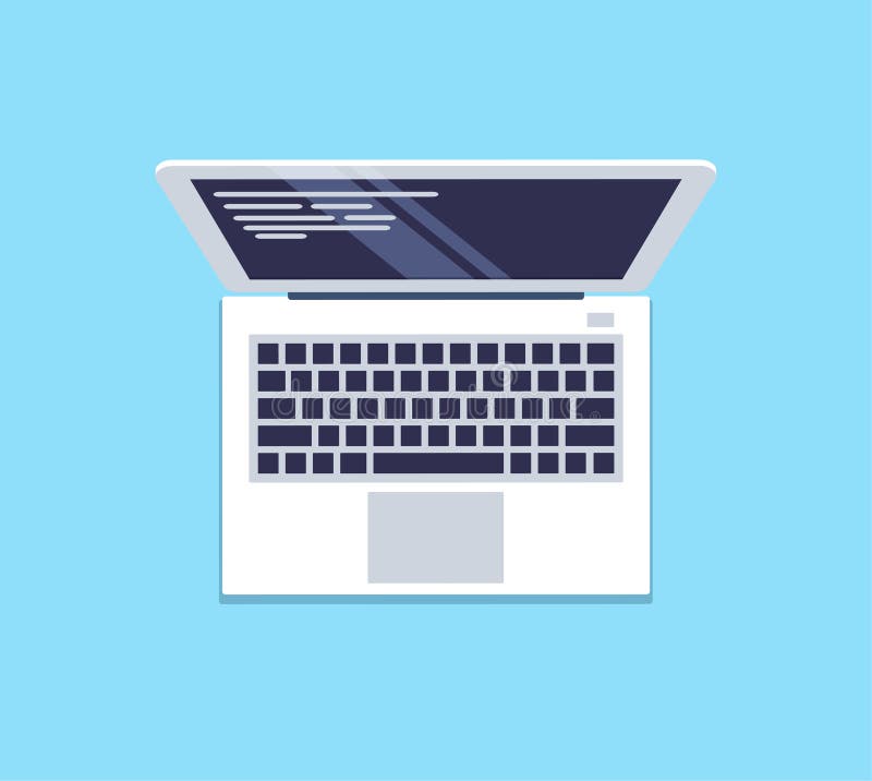 Laptop Computer - Top View, Flat Vector Illustration. Stock Vector ...