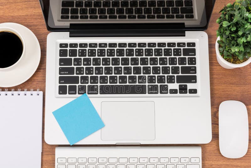Top View Laptop or Notebook Workspace Office Editorial Stock Image ...