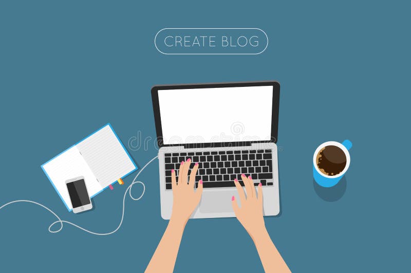 Top View Laptop Vector Illustration Stock Vector - Illustration of ...