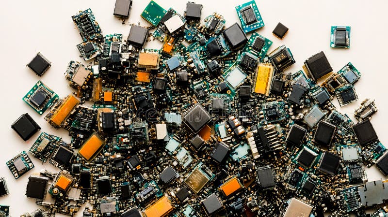 Top View of Large Heap of New Transistors on White Background Stock ...