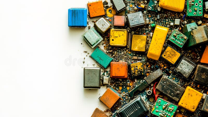 Top View of Large Heap of New Transistors on White Background Stock ...