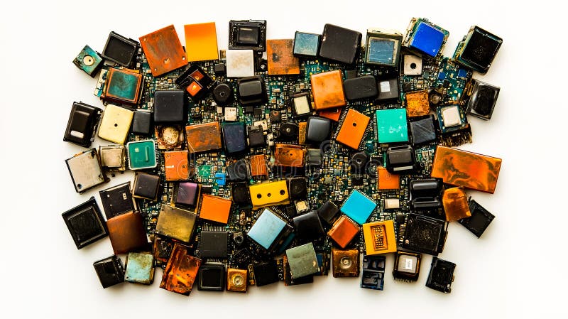 Top View of Large Heap of New Transistors on White Background Stock ...