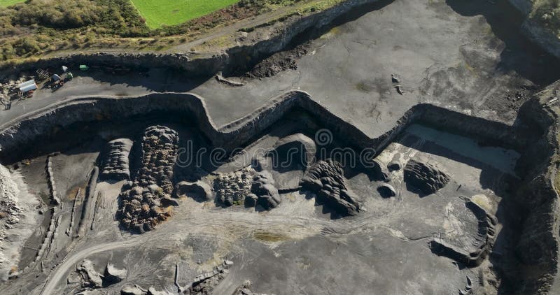 Large Quarry in the Middle of a Field Mining of Construction Materials ...