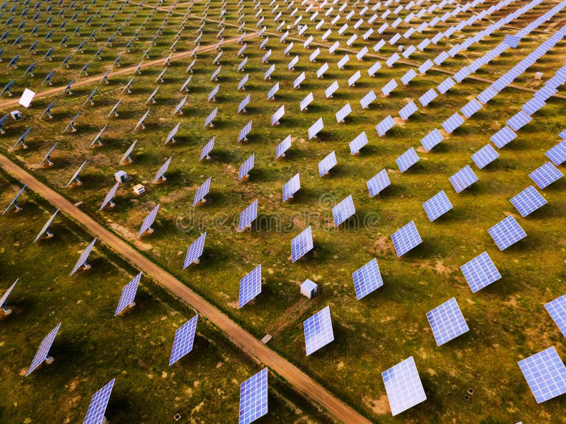 Top View of Large Solar Power Station Stock Photo - Image of power ...