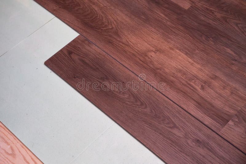 Top View of the Laying of Laminate Boards on the Underlying Floor Layer ...