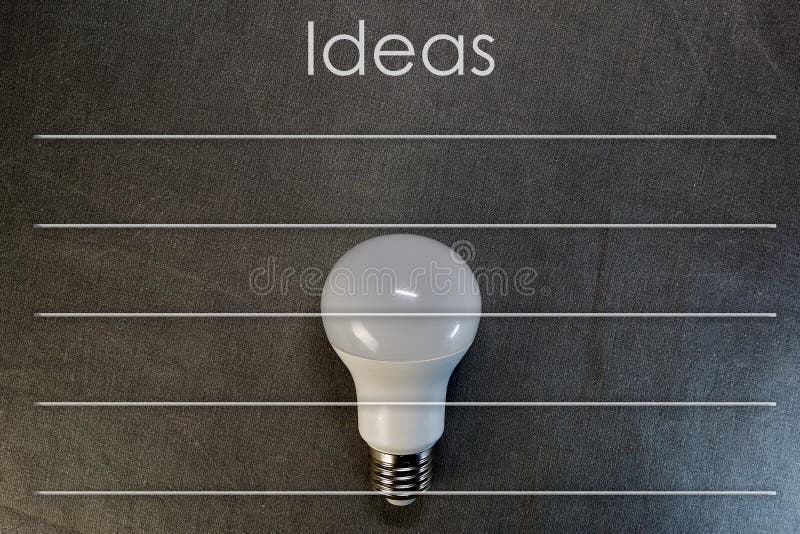 Top View of LED Light Bulb on Gray Background with Copy Space, Flat Lay ...