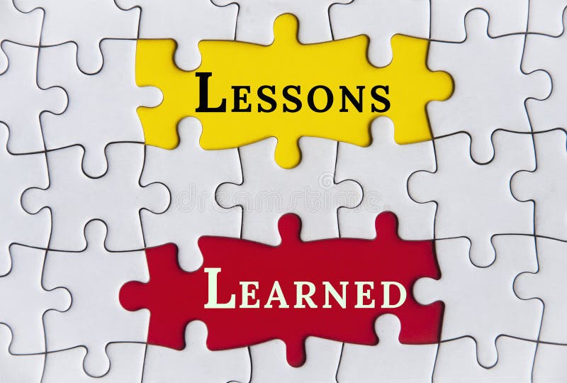 Lessons Learned Text on Wooden Blocks on White Cover Background ...