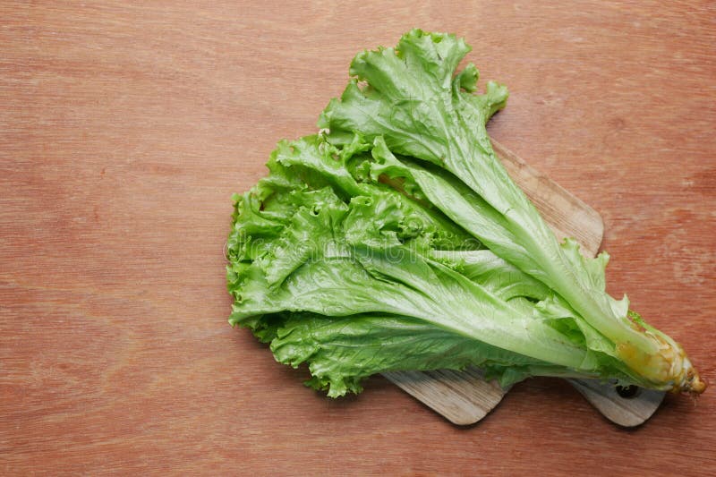 Top View of Lettuce Leaf on Table Stock Image - Image of vegetable ...