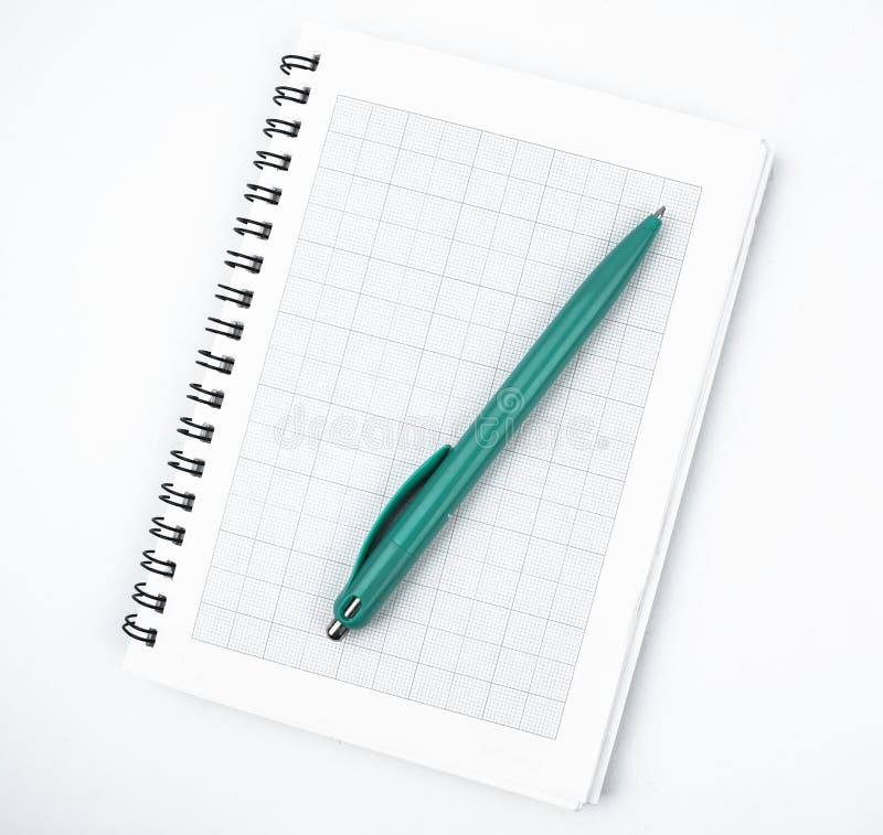 Top View of a Light Blue Colored Pen Placed on Top of a Simple Open ...