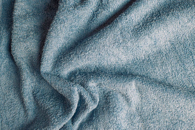 Top View of a Light Blue Towel with Some Wrinkles Stock Image - Image ...
