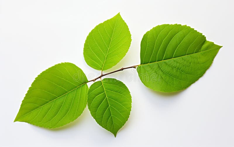 Top View of Lime Tree Leaf on the White Background -Generative Ai Stock ...