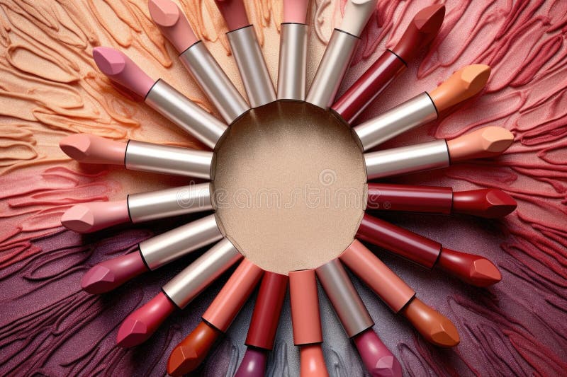 Top View of Lipsticks Forming a Circle Pattern Stock Illustration ...
