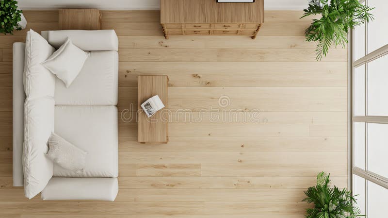 Top View of Living Room Interior with Empty Space on Drawer Stock ...