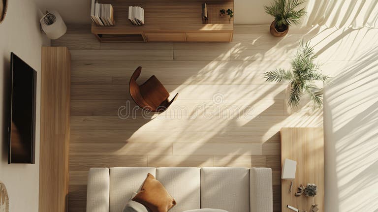 Top View of Living Room Interior with Empty Space on Drawer Stock ...