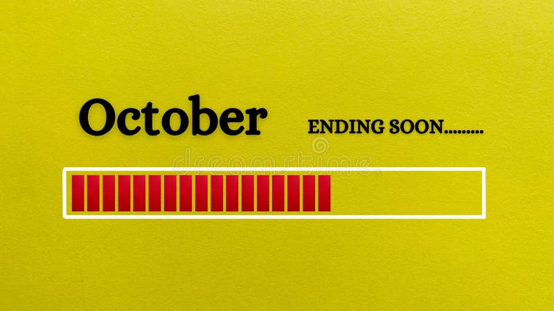 Top View of Loading Bar Showing the End of October Month with Yellow ...