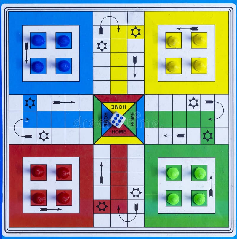 Top View of a Ludo Game Board with Dice Stock Image - Image of contest ...