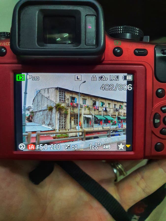 Rear View of Lumix G2 in Red with LCD Screen Open Stock Photo - Image ...