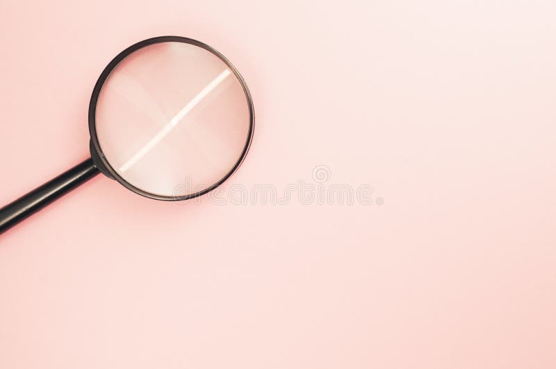 Top View of a Magnifier Placed on a Light Pink Surface Stock Image ...