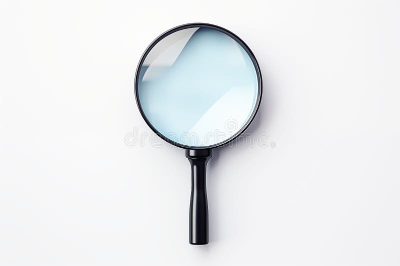 Top View of Magnifying Glass Isolated on a White Background. Generative ...