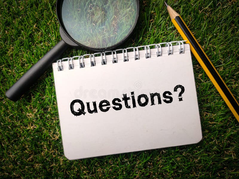 Top View Magnifying Glass,pencil and Notebook with Text Question Stock ...