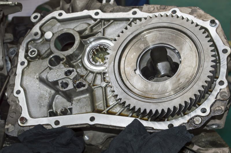 Top View of the Main Gear in the Manual Transmission Housing Stock ...