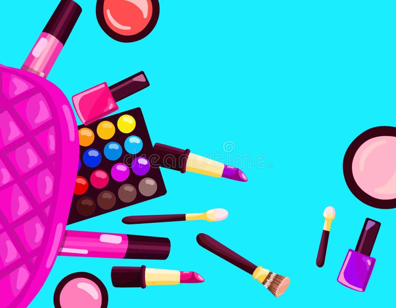 Make up table illustration stock vector. Illustration of hand - 5944602