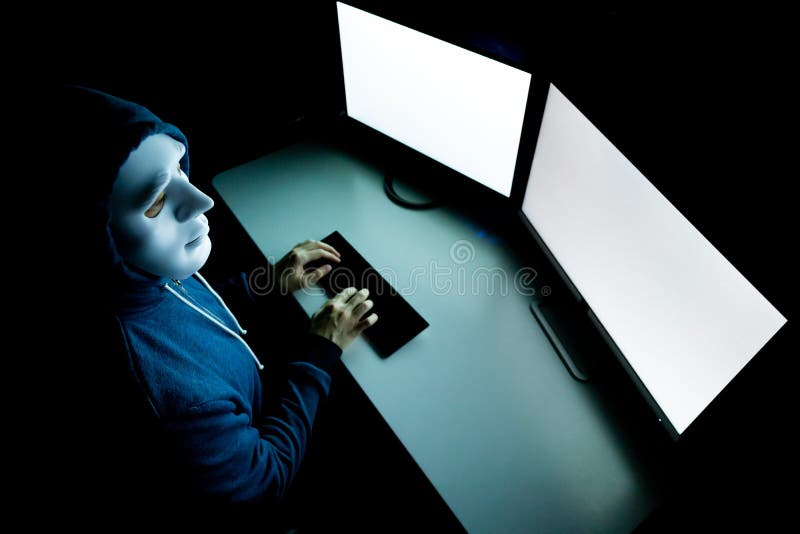 Anonymous Mask To Hide Identity on Computer Laptop - Internet Criminal ...