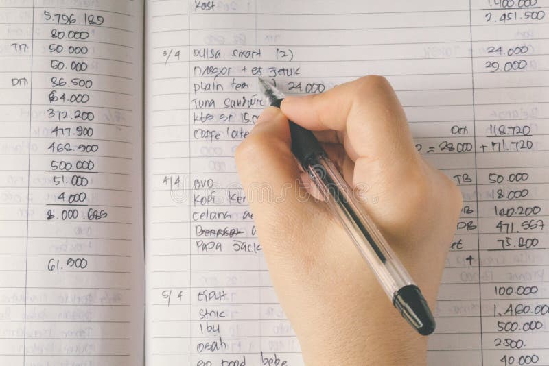 Top View of a Male Hand Doing Some Business Calculation - Business and ...