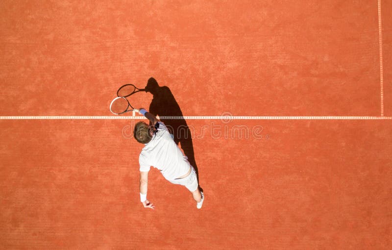 Top View of Male Tennis Player Stock Image - Image of playing, male ...