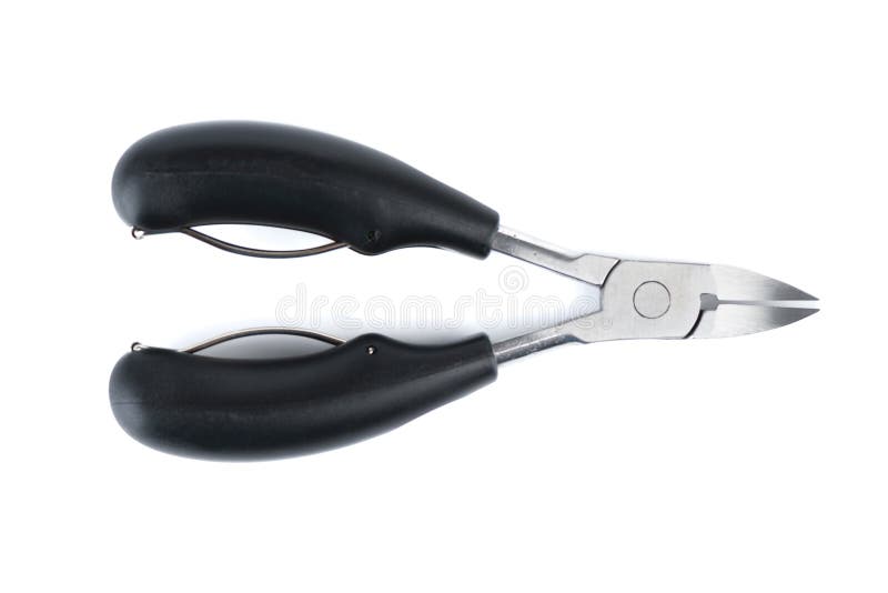 Top View of Manicure Side Cutters on White Background. Stock Image ...