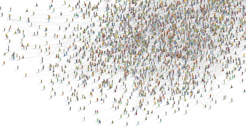 Top View of Many Different Connected People Stock Illustration ...