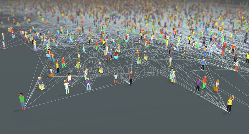 Top View of Many Different Connected People Stock Illustration ...