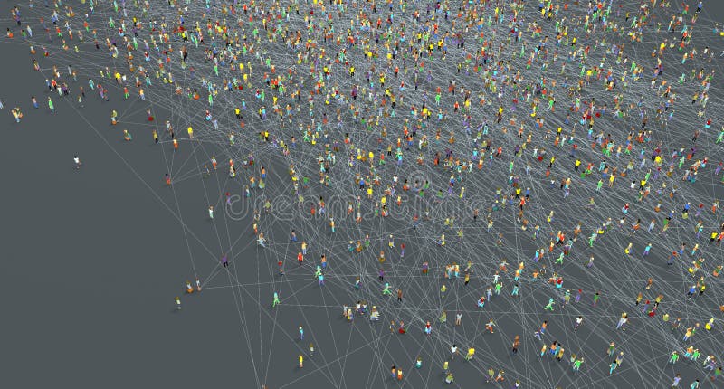 Top View of Many Different Connected People Stock Illustration ...