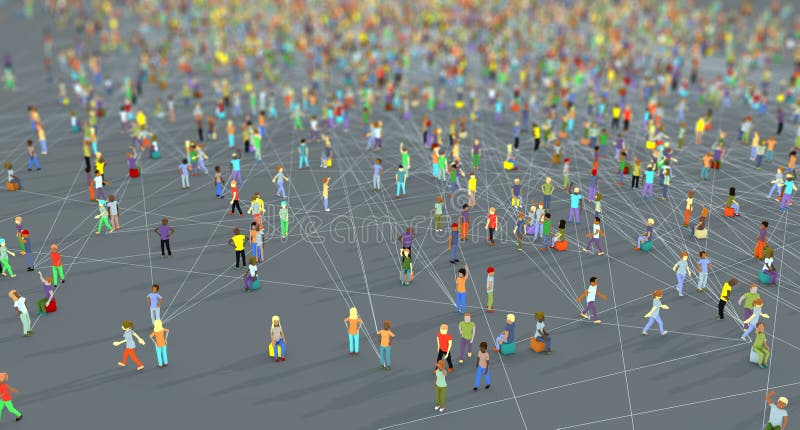 Top View of Many Different Connected People Stock Illustration ...