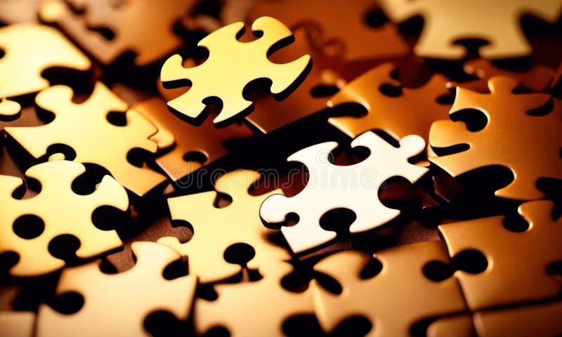 Top View Many Jigsaw Puzzle Pieces Over the Entire Frame. a Background ...