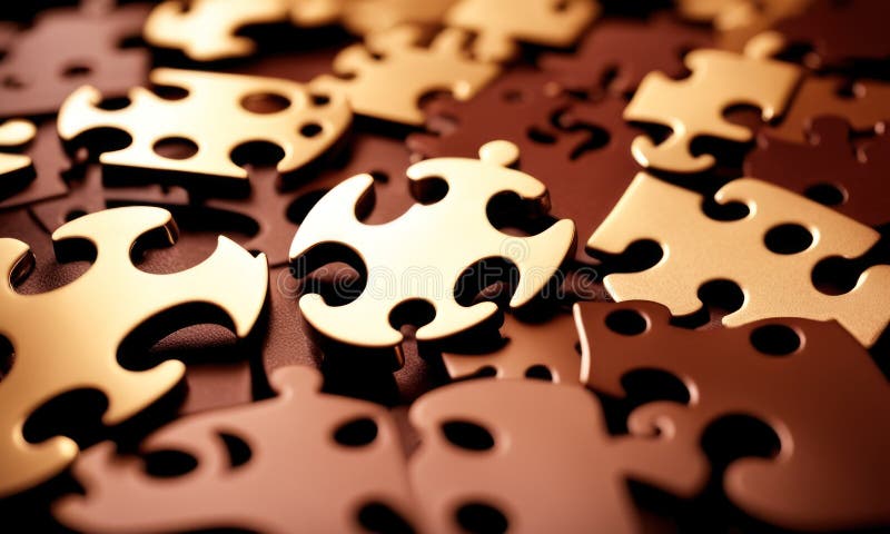 Top View Many Jigsaw Puzzle Pieces Over the Entire Frame. a Background ...