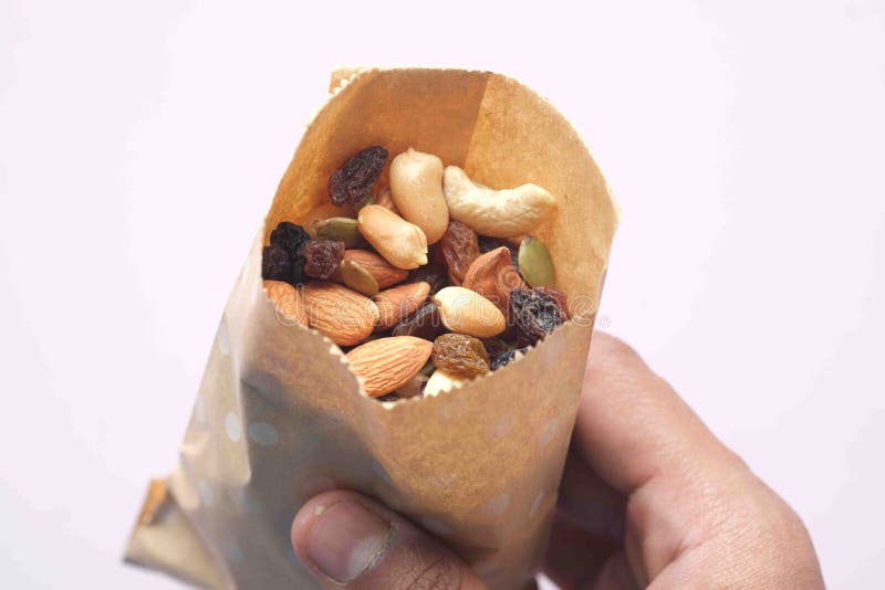 Top View of Many Mixed Nuts in a Paper Packet Stock Photo - Image of ...