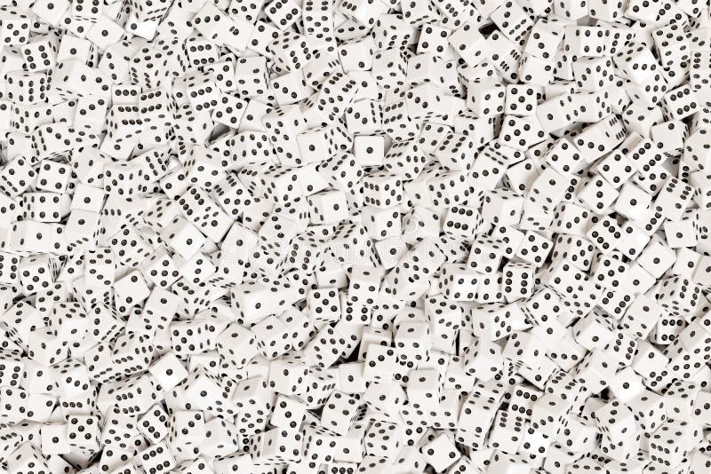Top View of Many White Dice. 3d Illustration Stock Illustration ...