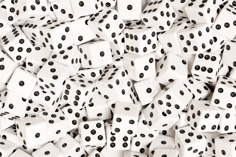 Top View of Many White Dice. 3d Illustration Stock Illustration ...