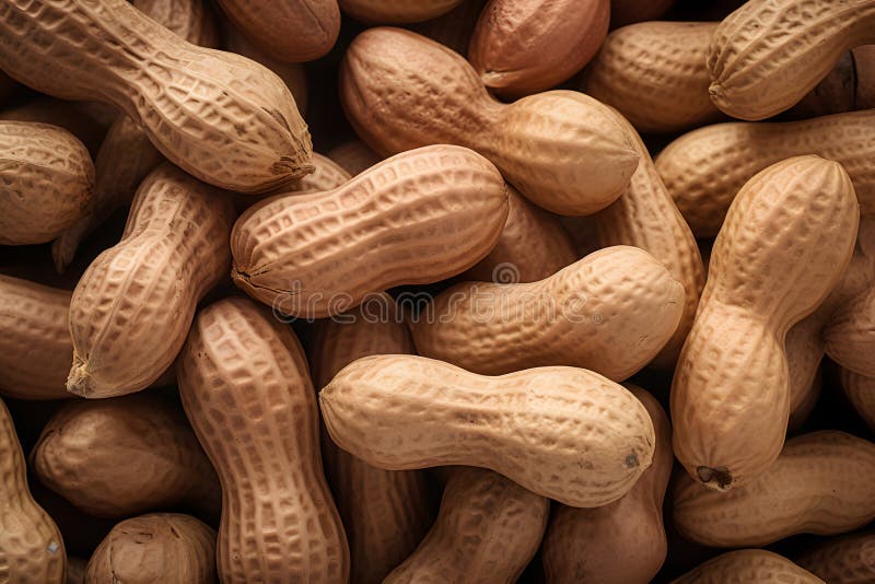 Top View of Many Whole Peanuts with Shell Stock Illustration ...