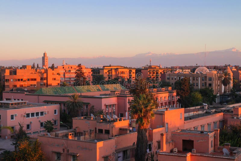 Marrakech sunset stock image. Image of sahara, monument - 15835495