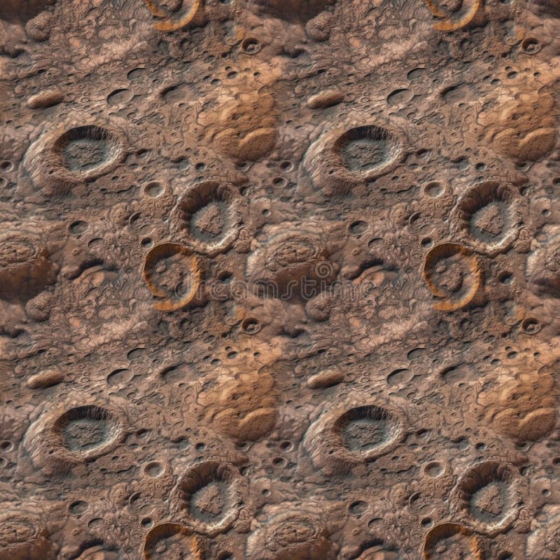 Top View Mars Planet Surface with Craters. AI Generative Illustration ...