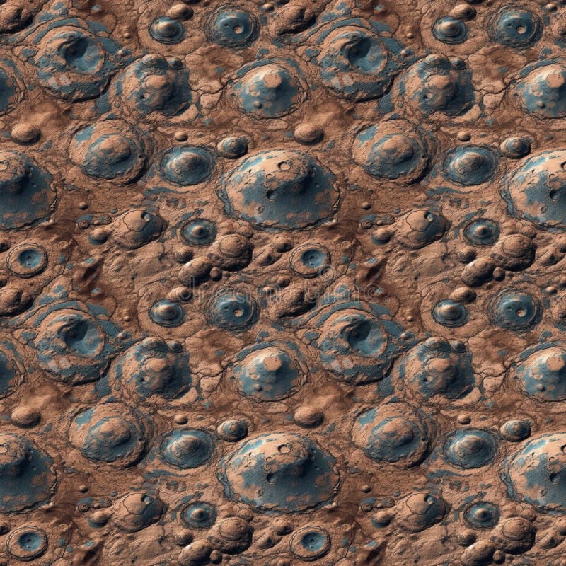 Top View Mars Planet Surface with Craters. AI Generative Illustration ...