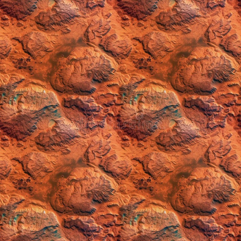 Top View Mars Planet Surface with Hills. AI Generative Illustration ...