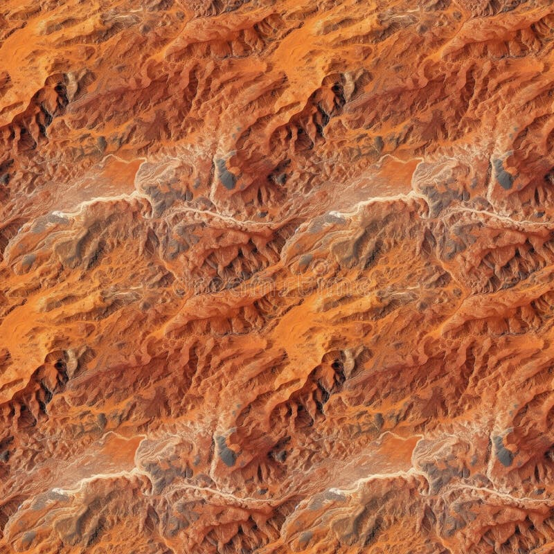 Top View Mars Planet Surface with Hills. AI Generative Illustration ...